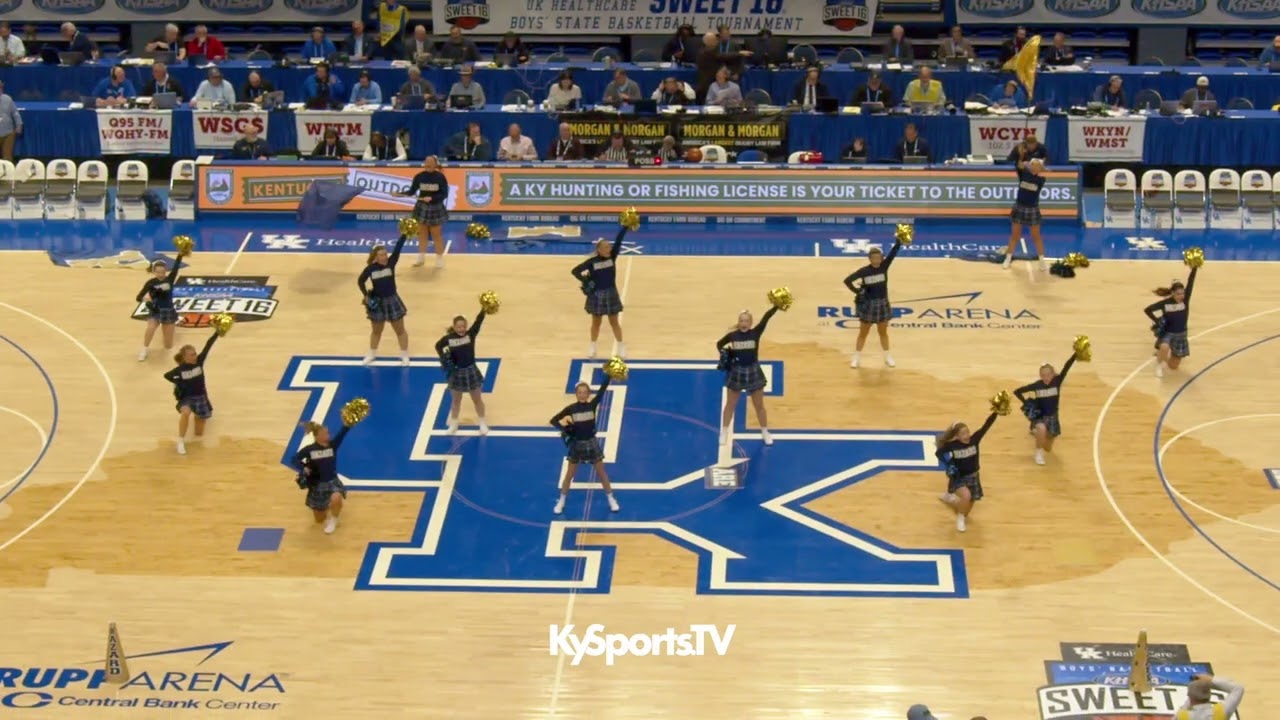 Hazard Bulldogs cheer squad performs at 2026 KHSAA UK HealthCare Boys ...