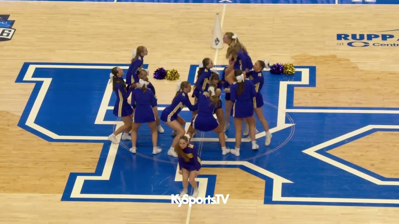 Lyon County cheer squad performs during 2026 Boys Sweet 16 state ...